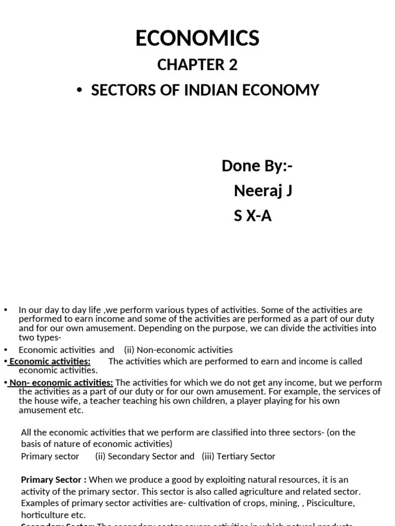 Class X Economics Chap 2 | PDF | Salary | Gross Domestic Product