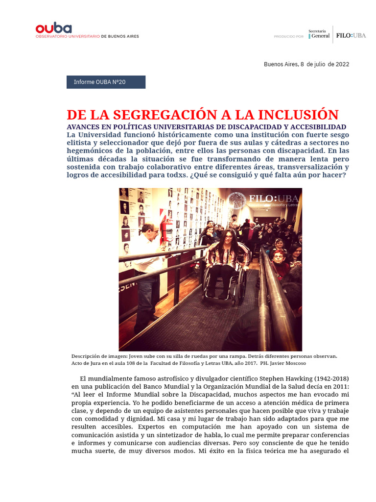 _INFORME OUBA 20 - DISCAPACIDAD Y ACCESIBILIDAD - DIFUSIÓN | PDF ...