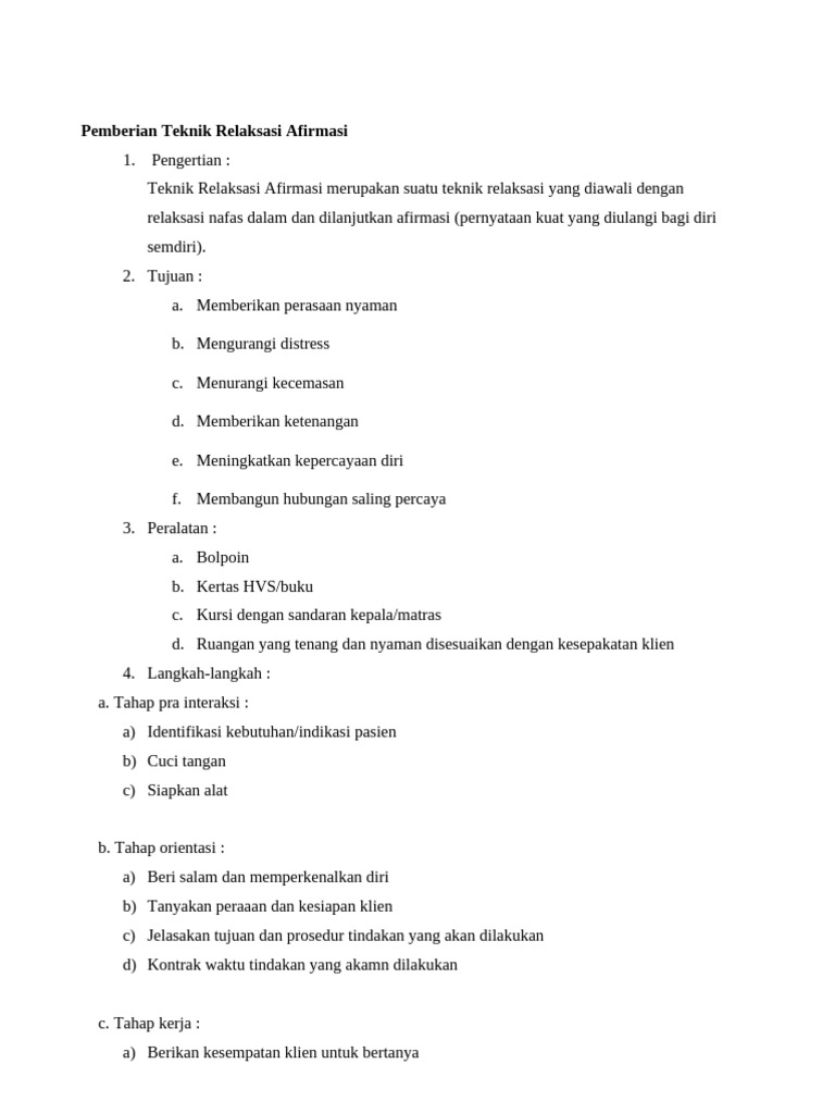 Sop HDR Terapi Afirmasi Positif | PDF