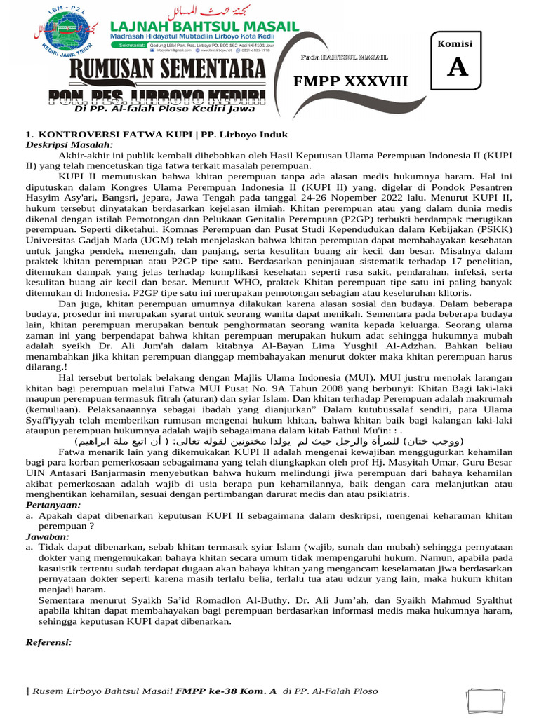 Rusem FMPP 38 Ploso Komisi A Fix | PDF