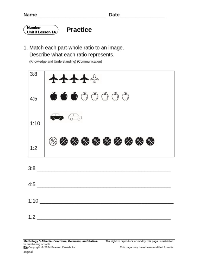 Unit 4 Extra Practice - Exploring Ratios | PDF | Ratio | Elementary ...
