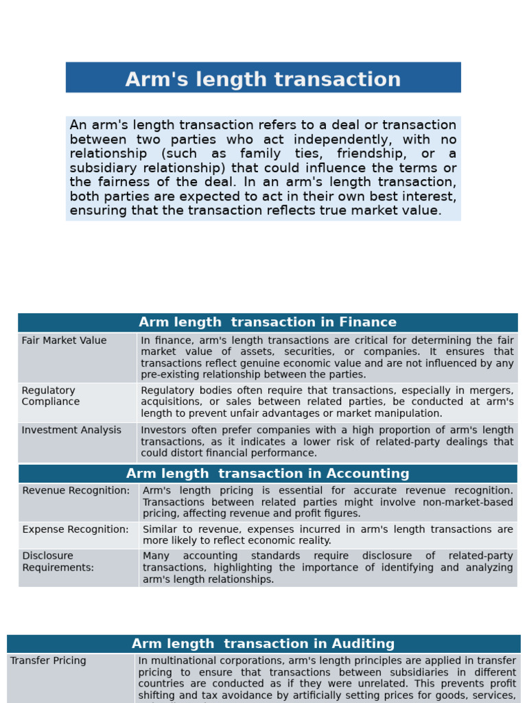 Arm's Length Transaction | PDF | Mergers And Acquisitions | Valuation ...