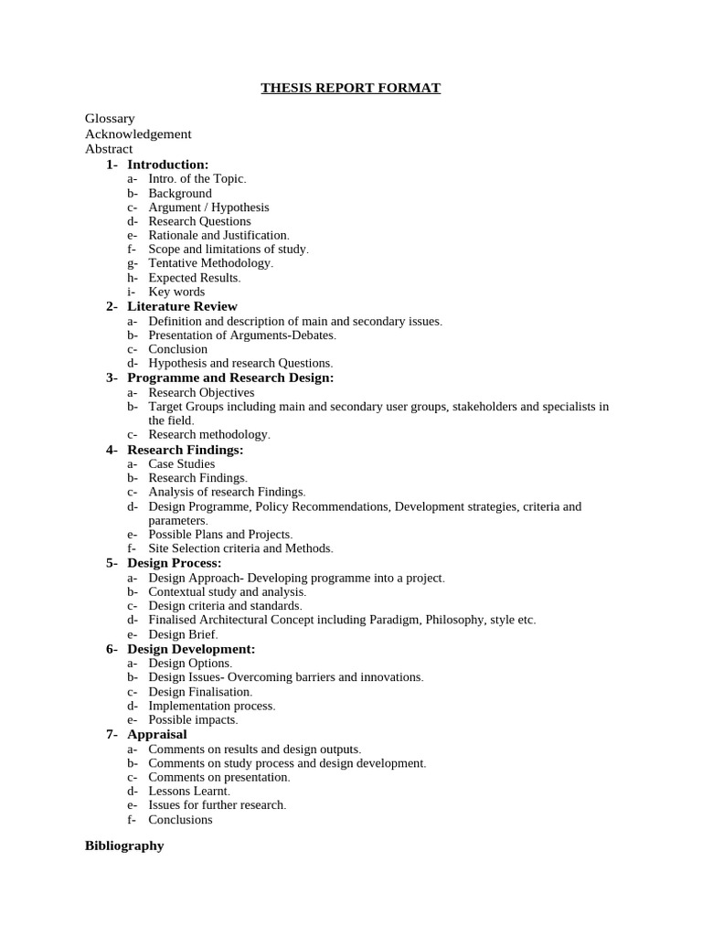 Thesis Report Format-All Chapters | PDF