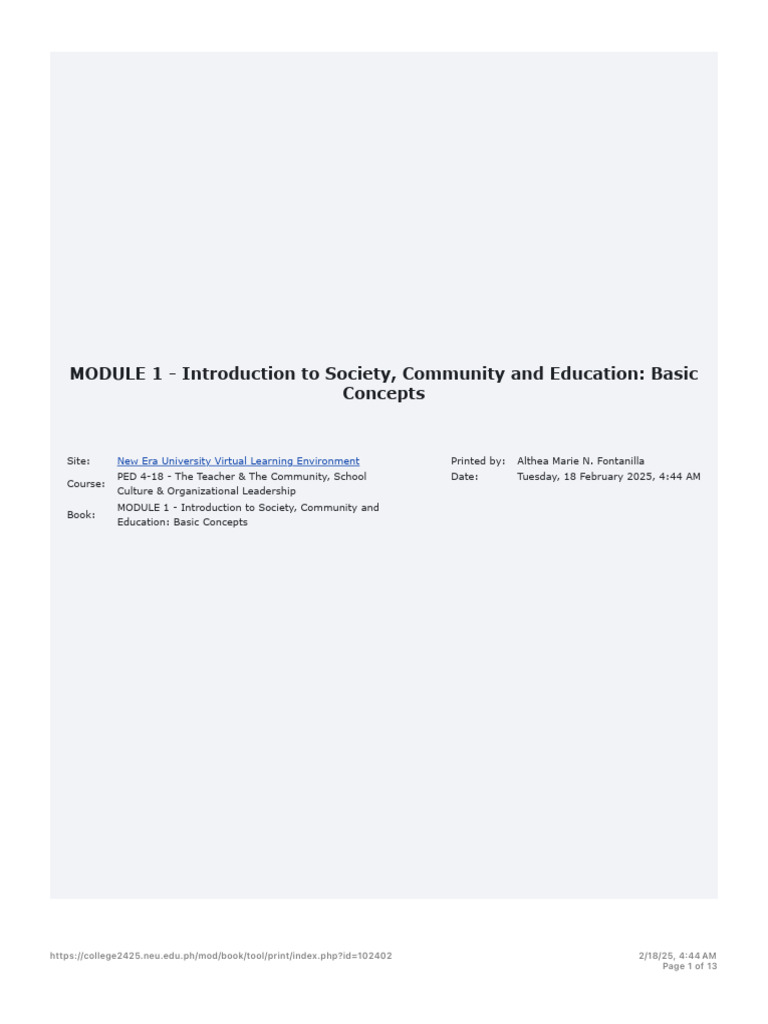 Understanding Society and Education Basics | PDF | Teachers | Social ...