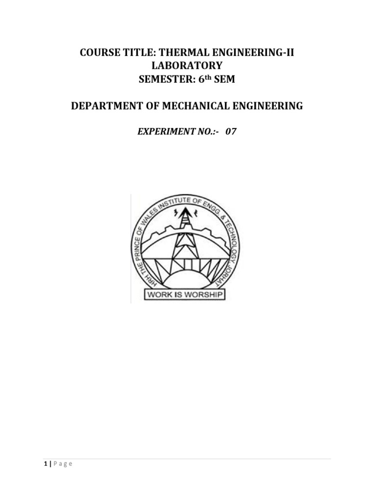 EXPT. NO. 7 (Valve Timing) | PDF