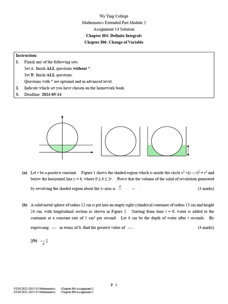 2022-2025 M2 Assignment 14 Solution | PDF | Mathematics