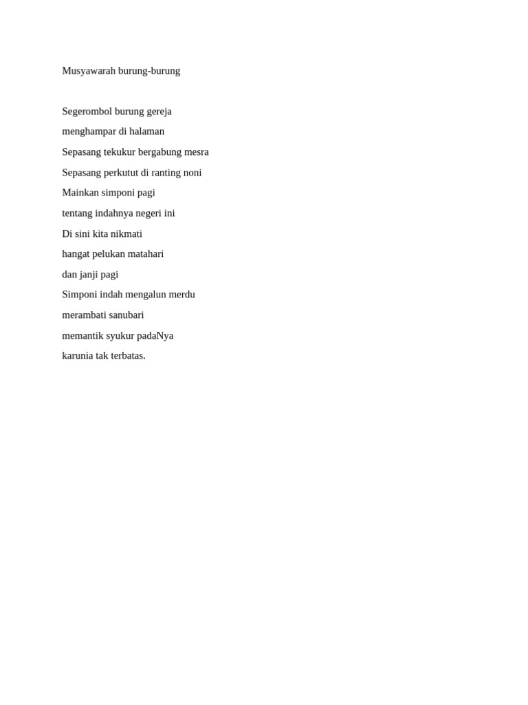 Musyawarah Burung | PDF