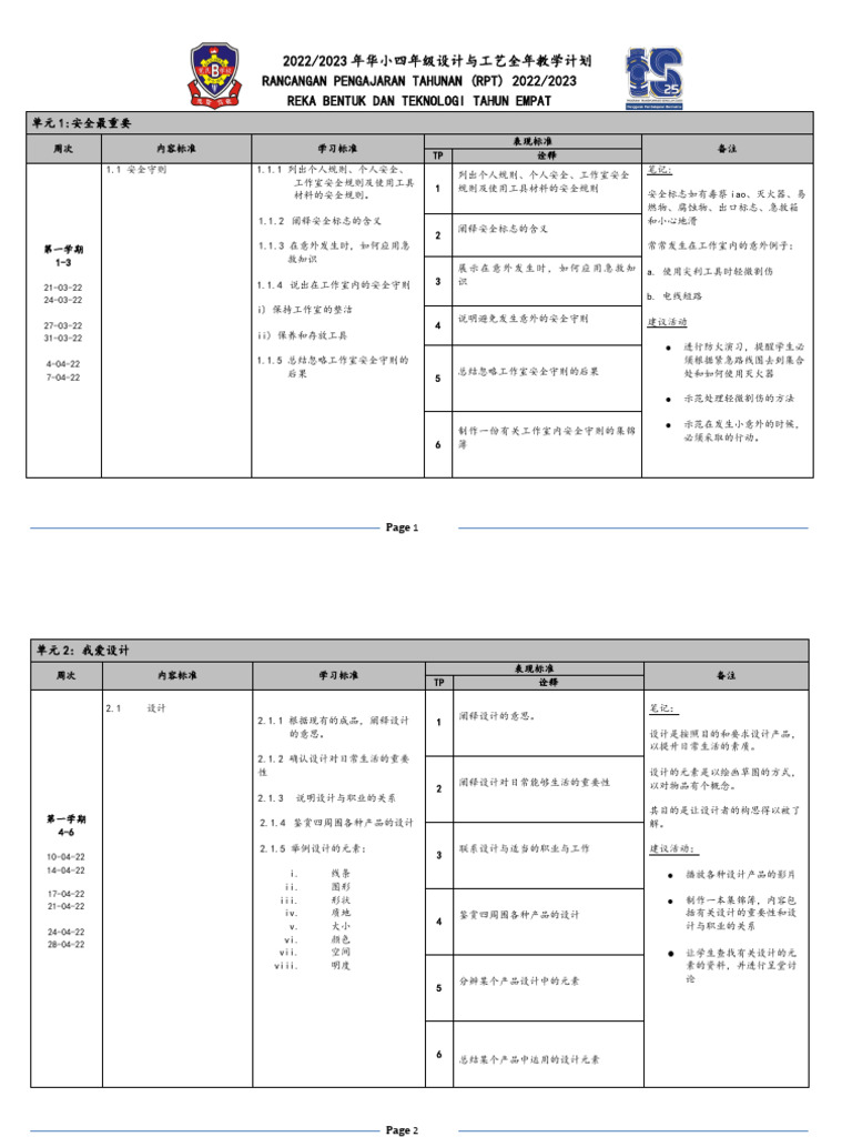 四年级 RPT RBT | PDF