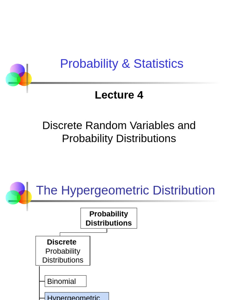 Probability & Statistics: Discrete Random Variables and Probability ...
