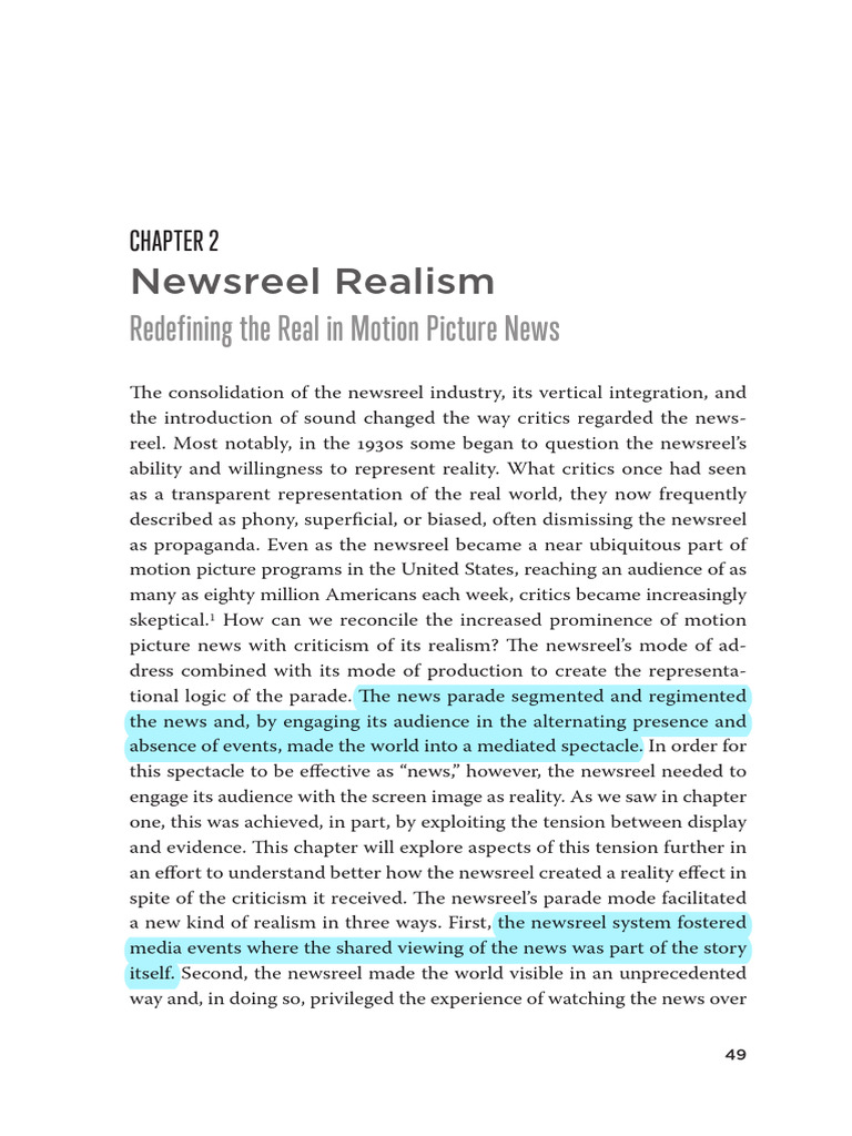 Newsreel Realism | PDF