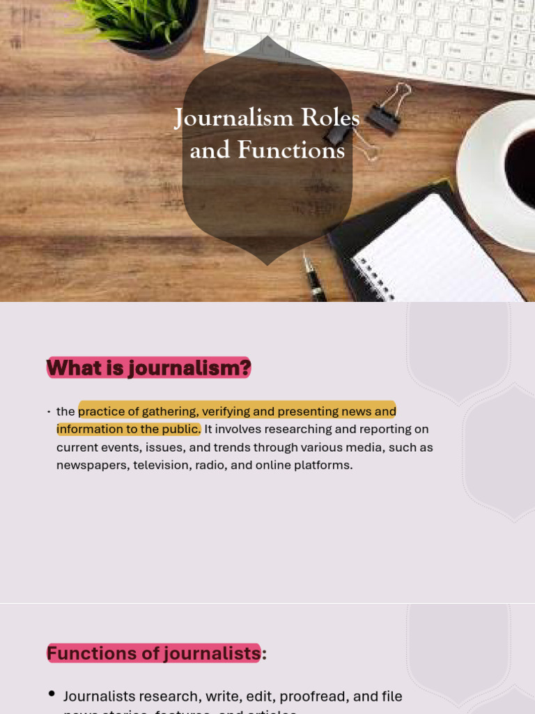 3 Journalism Roles and Functions | PDF | Journalism | News