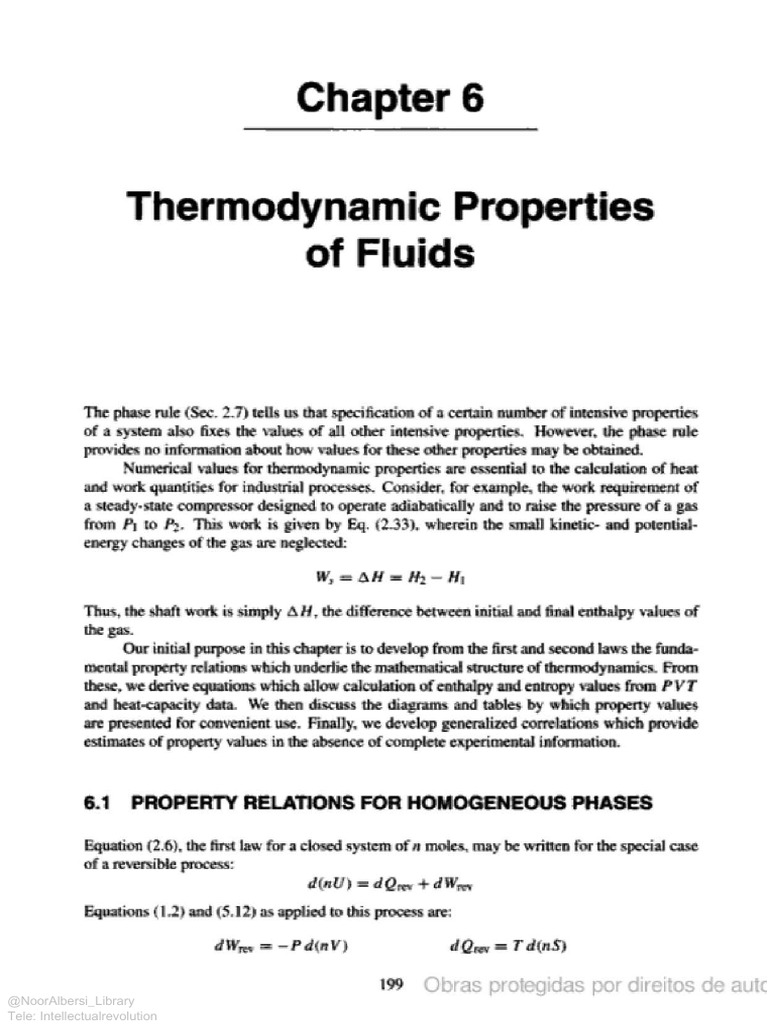 Thermodynamics Properties of Fluids | PDF
