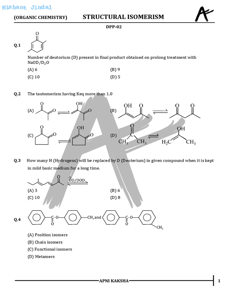 Structural Isomerism in Organic Chemistry | PDF | Isomer | Organic ...