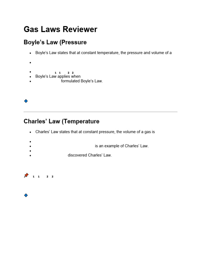 Comprehensive Gas Laws Review Guide | PDF | Gases | Physics