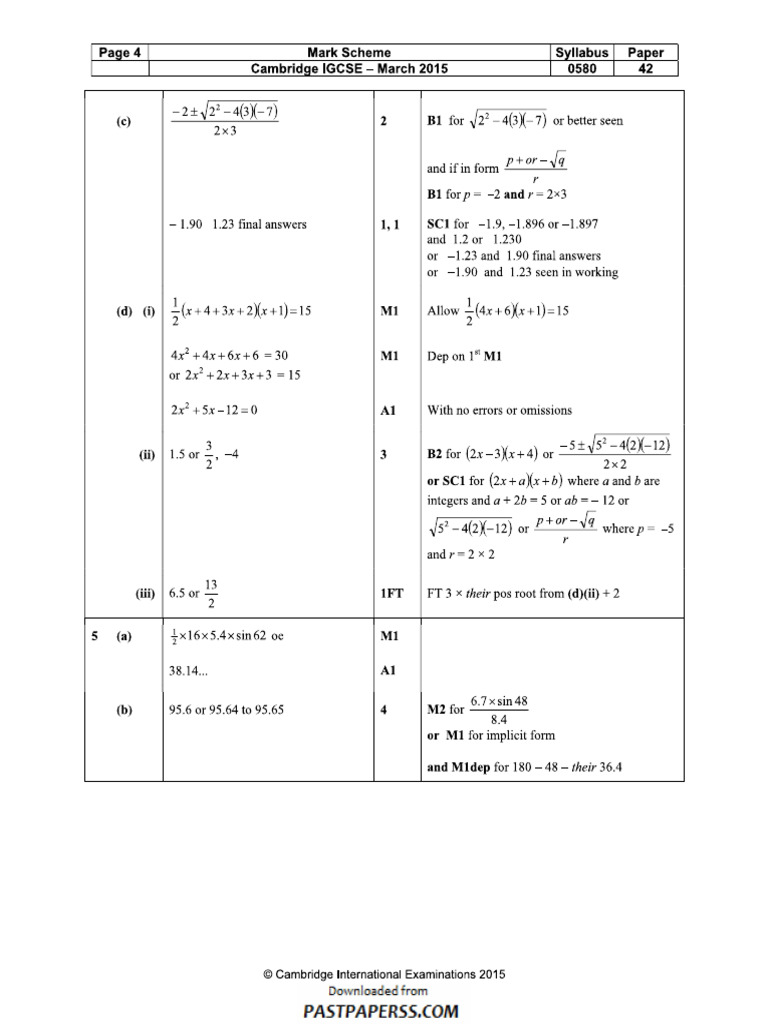 Past Paper For 0580 3 | PDF