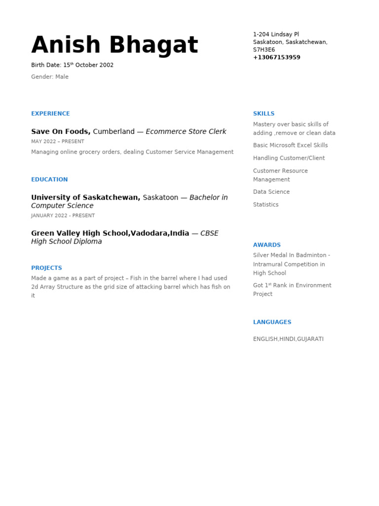 Bhagat Resume | PDF