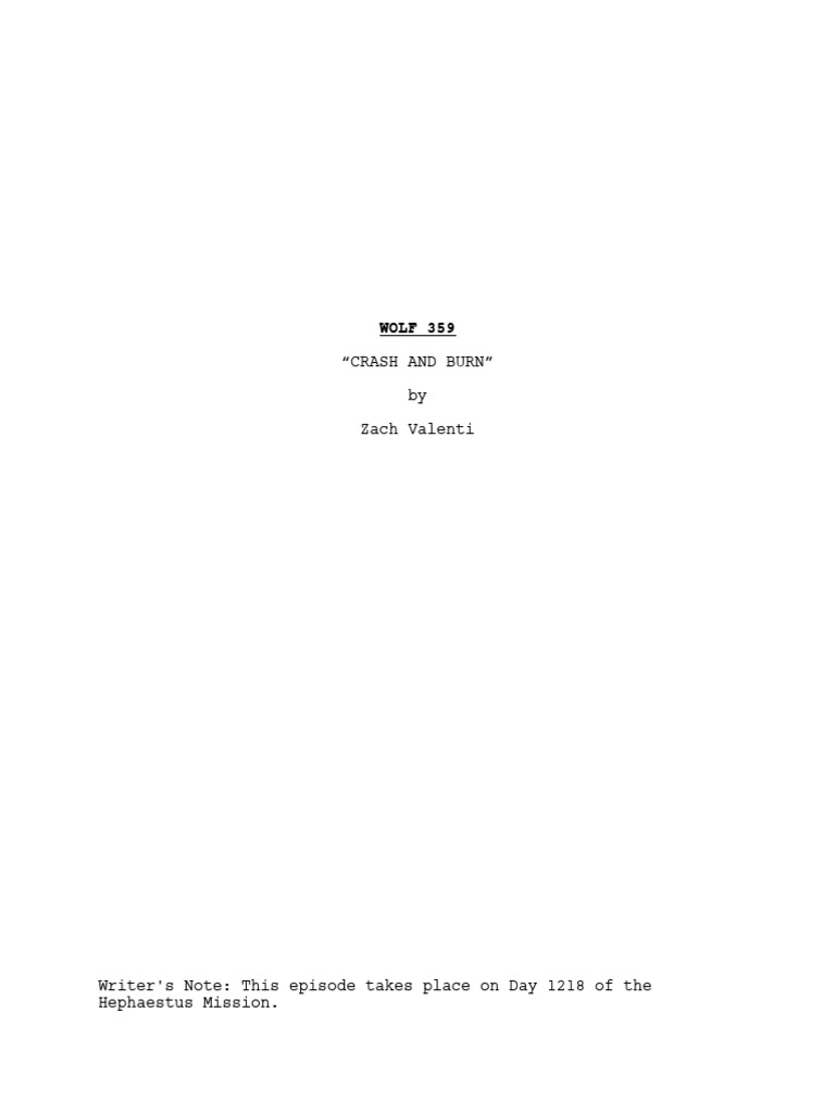 "Crash and Burn" by Zach Valenti: WOLF 359 | PDF