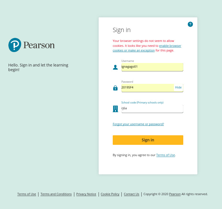 Sign In to Pearson Learning Portal | PDF