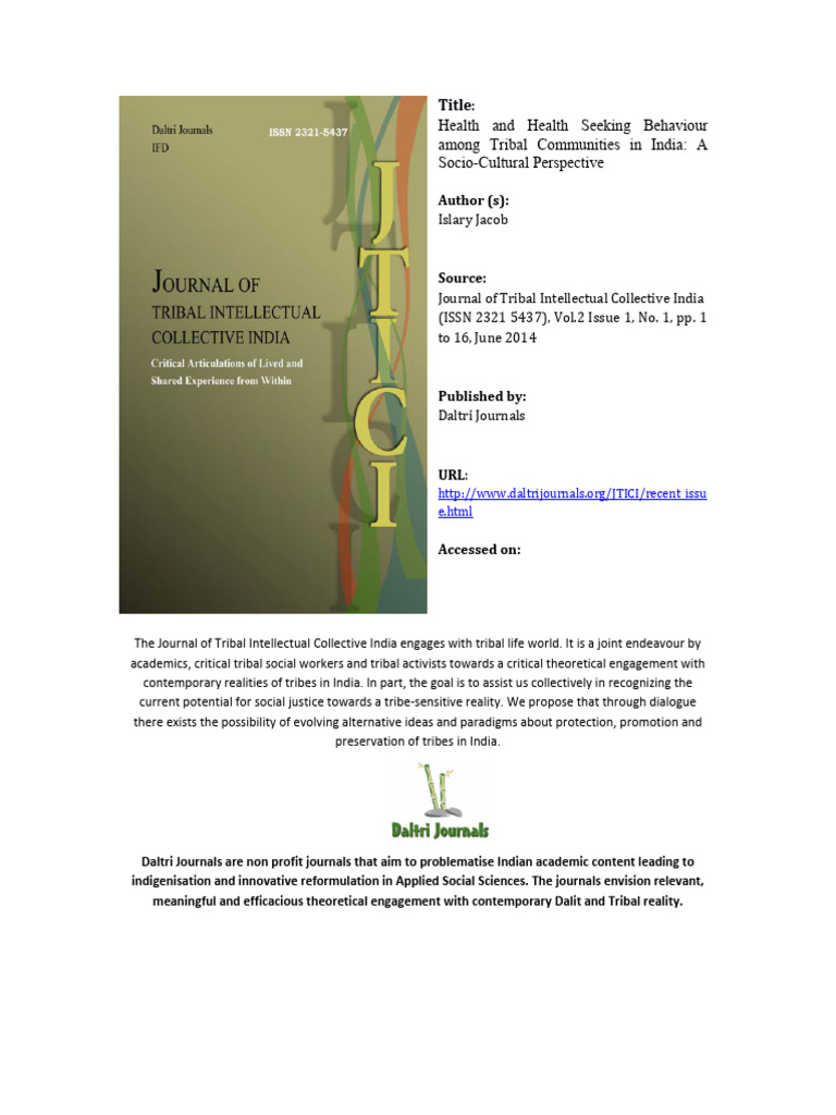 Islary Jacob Vol 2 Issue 1 June 2014 | PDF | Malnutrition | Behavior