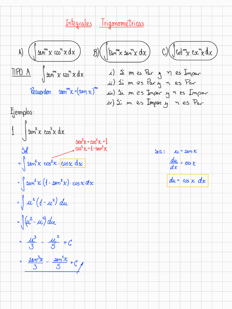 Integrales Trigonométricas 230630 204235 | PDF