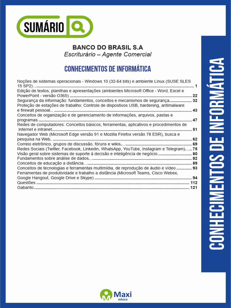 07 Conhecimentos de Informatica | PDF | Linux | Windows 10