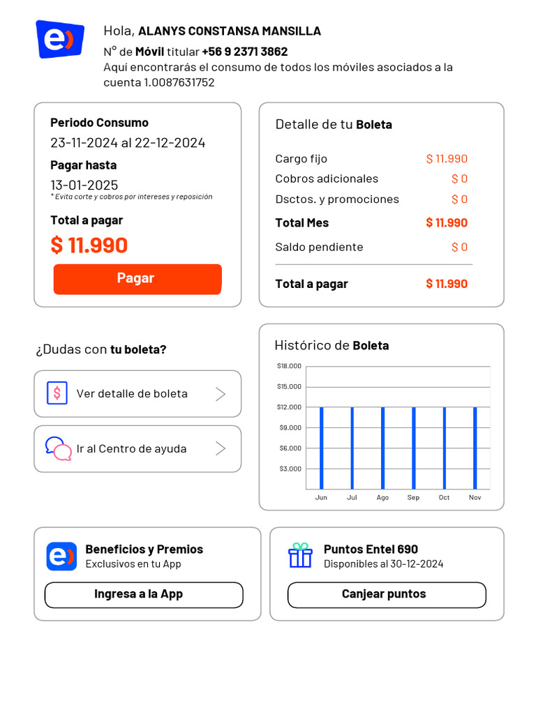 Boleta 2 | PDF | Santiago | Telecomunicaciones