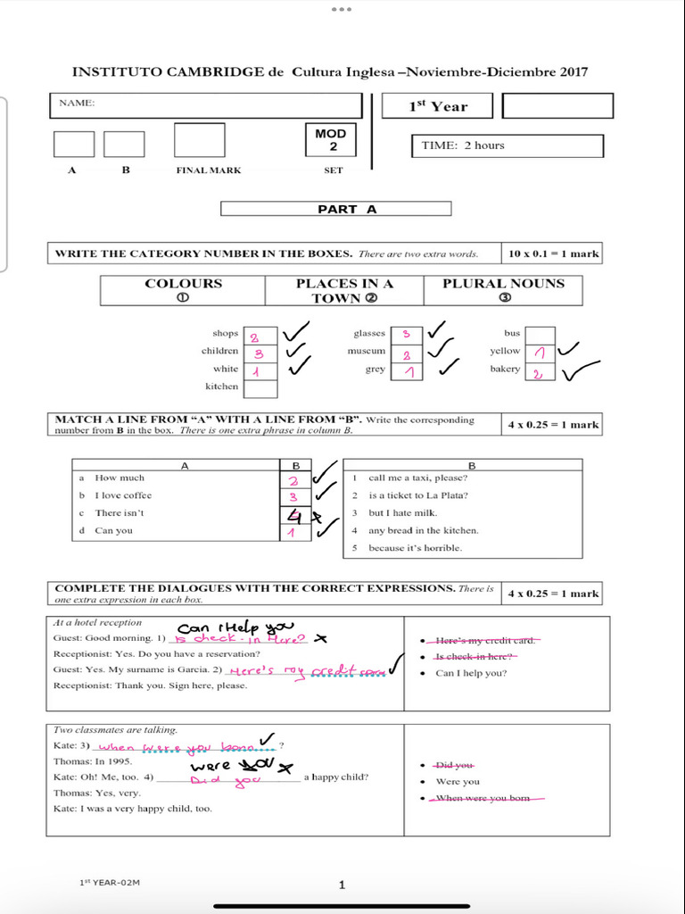 Modelo de Examen Cambridge | PDF