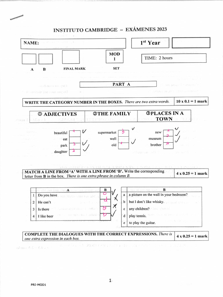 Modelo de examen Cambridge | PDF