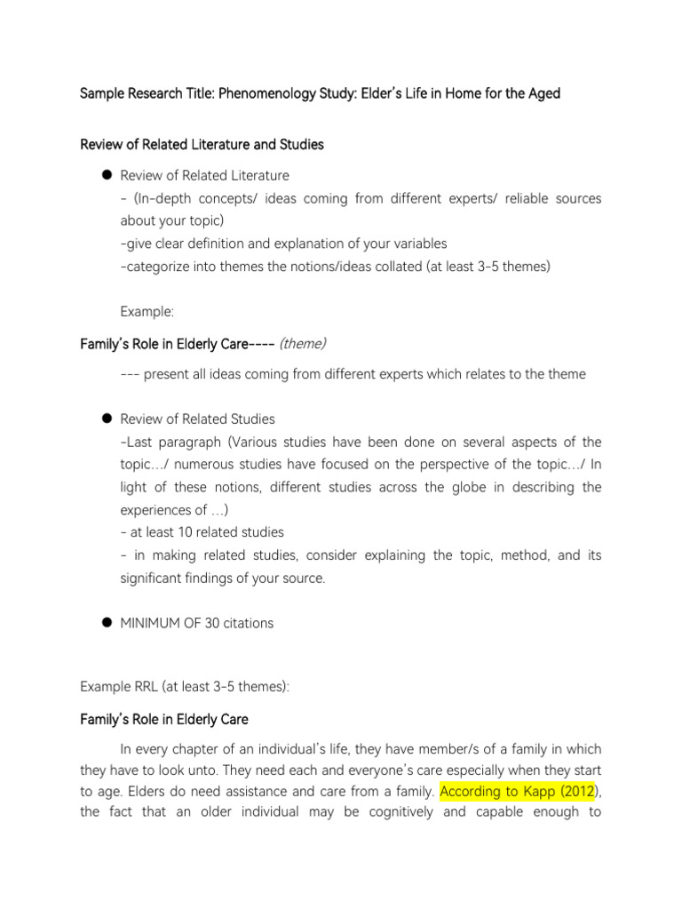 Review of Related Literature Sample | PDF | Caregiver | Behavioural ...