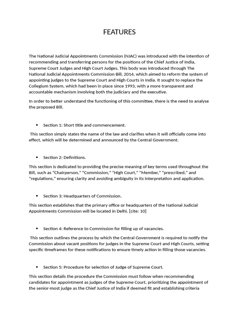 FEATURES (Consti Assignment) | PDF | Supreme Court Of India | Political Charters