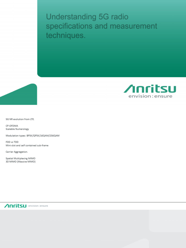 Understanding 5G Radio Techniques and Measurements | PDF | Mimo ...
