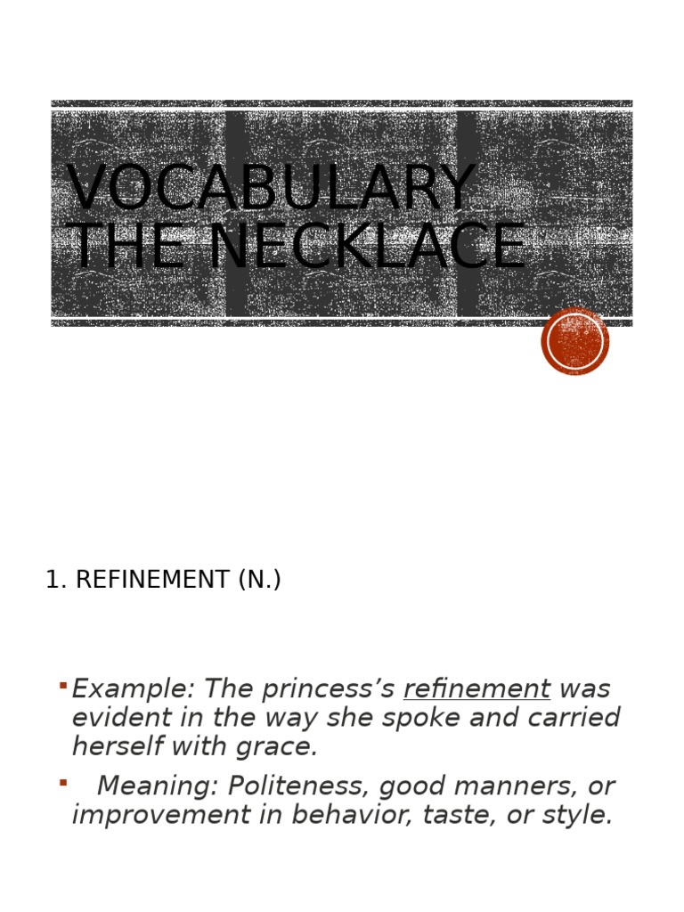 Vocabulary the Necklace | PDF