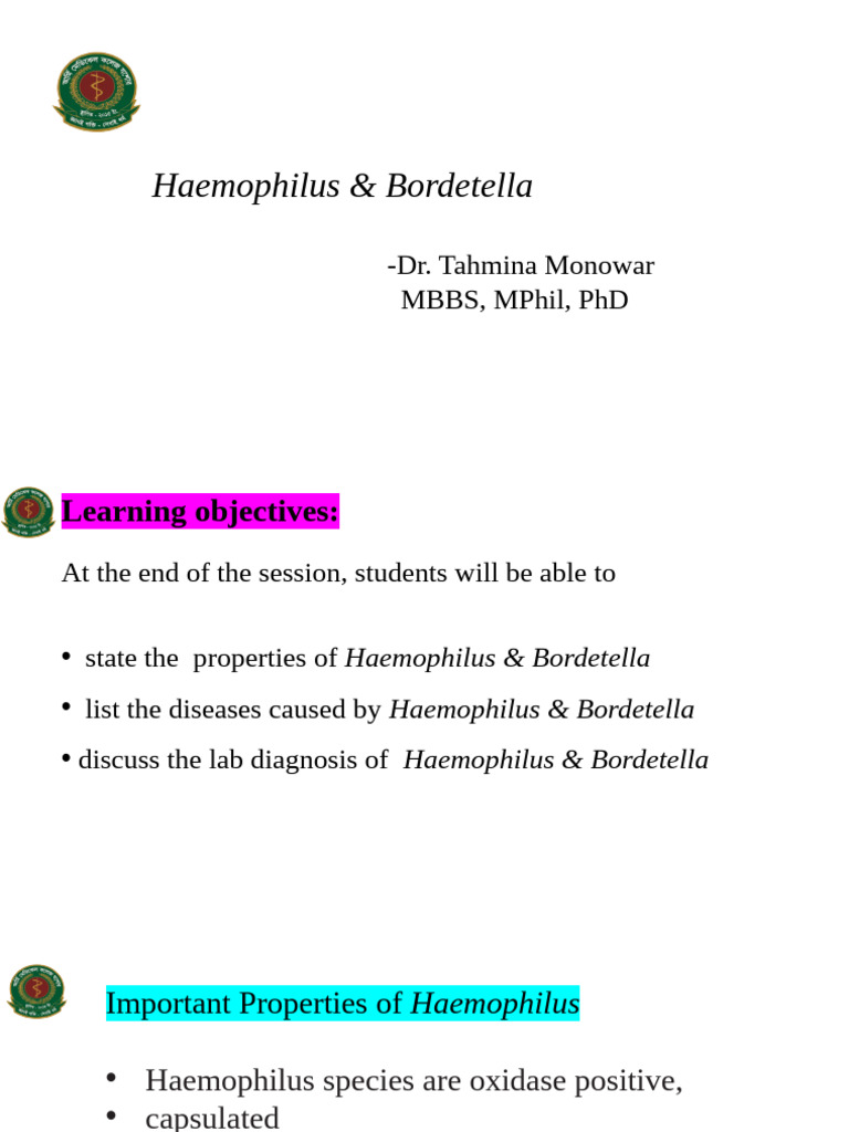 Haemophilus & Bordetella | PDF | Infection | Vaccines