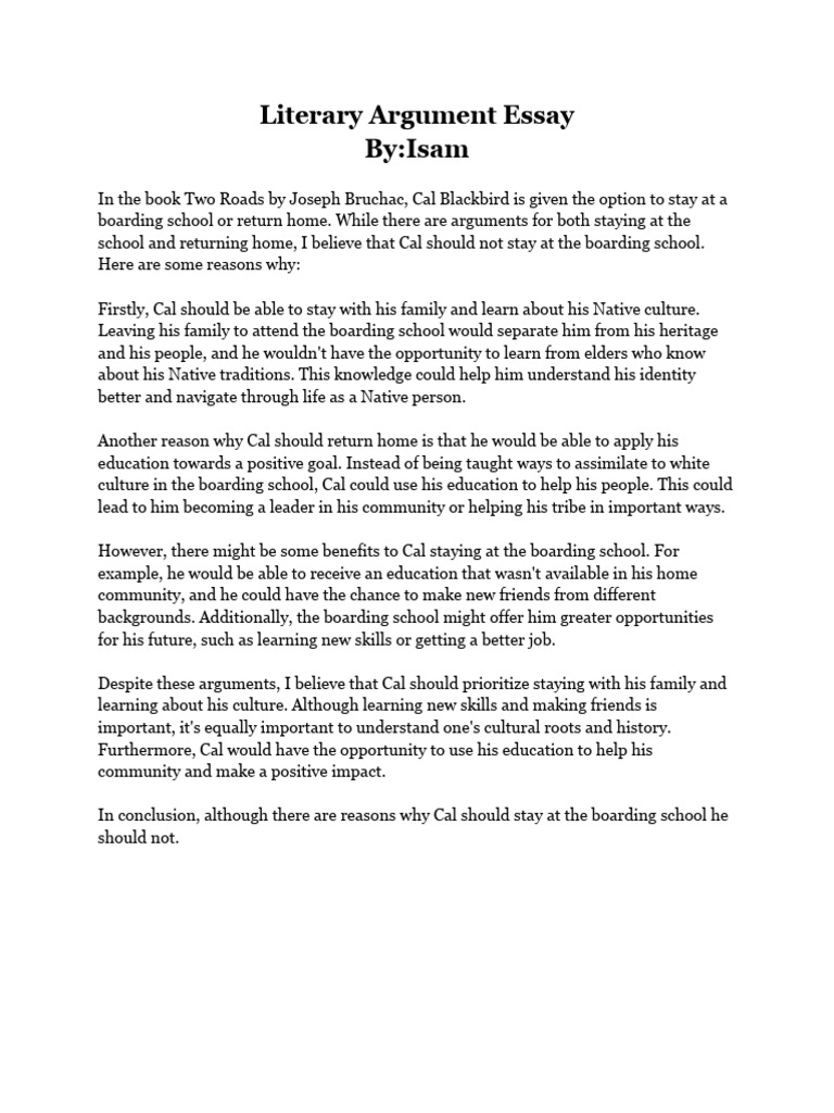 Student Isam Brhili - Literary Argument Essay | PDF