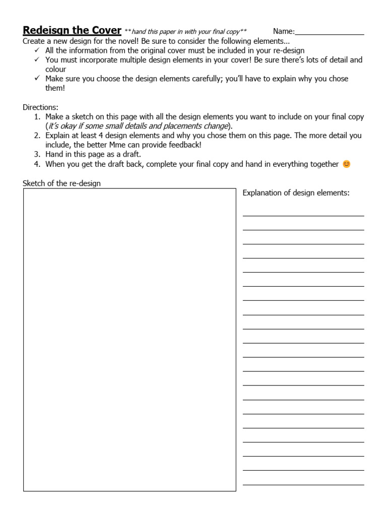 Class Novel Study - FINAL PROJECT | PDF | Word | Plot (Narrative)