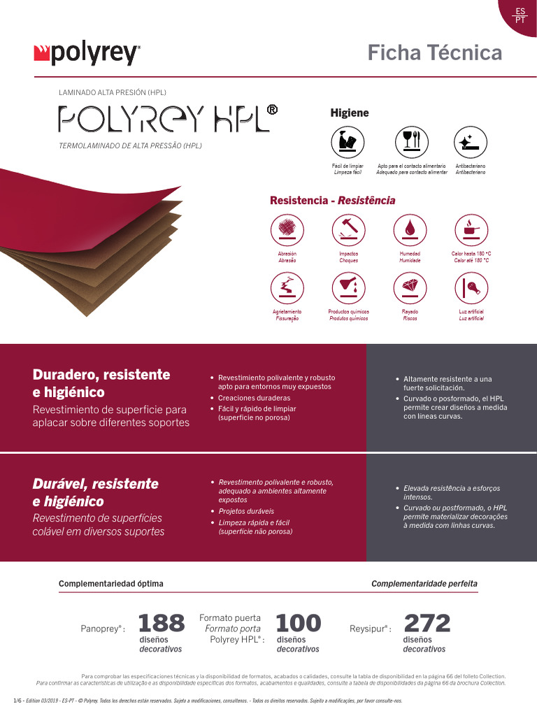Polyrey Ficha Tecnica Polyrey HPL Es PT 16157310205dc97c41afe87 10936463735f05eee97956d | PDF ...