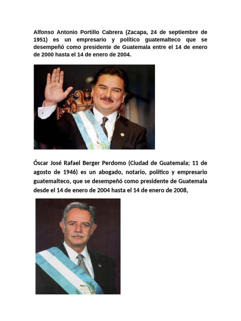 Biografía de Alfonso Portillo Cabrera | PDF