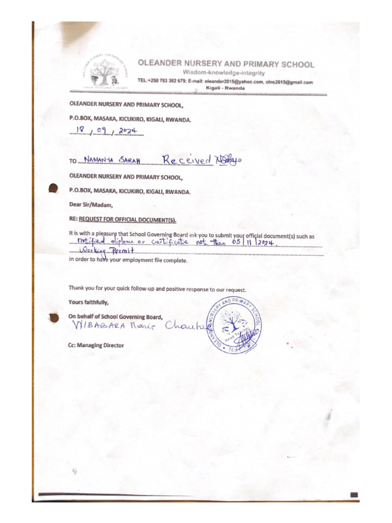 Oleander Nursery and Primary School | PDF
