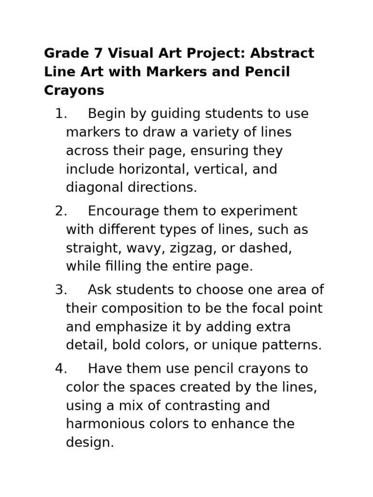 Grade 7 Visual Art Project | PDF