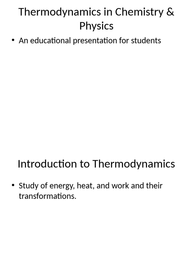 Thermodynamics Presentation | PDF