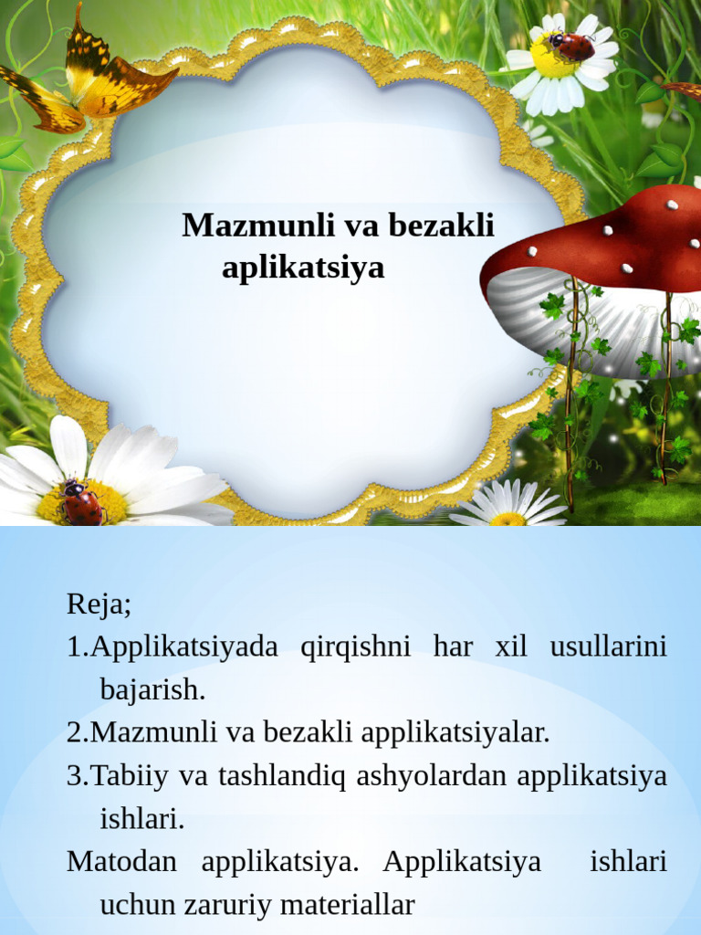 Mazmunli Va Bezakli Applikatsiya | PDF