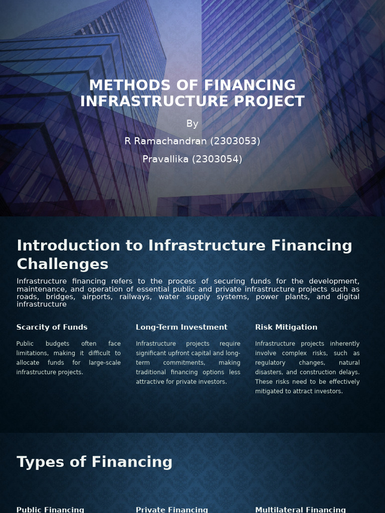 Methods-of-Financing-Infrastructure-Project | PDF | Infrastructure | Public–Private Partnership