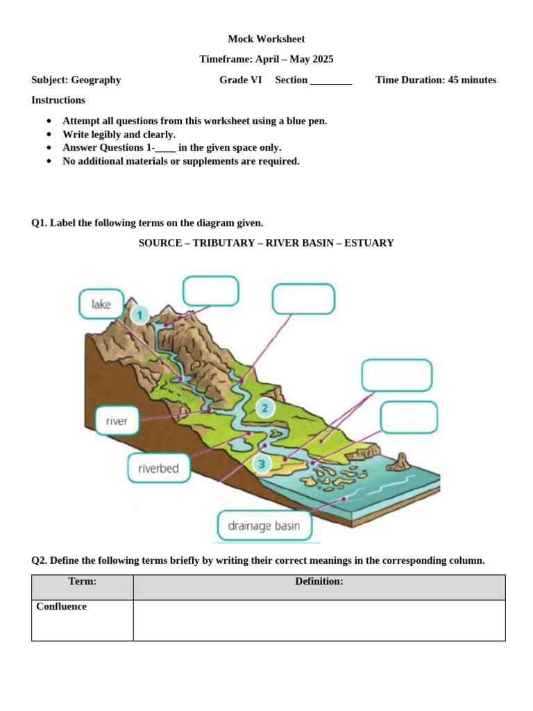 Geography Worksheet | PDF
