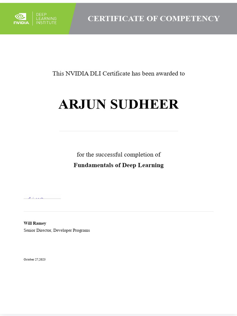 Deep Learning Certificate | PDF