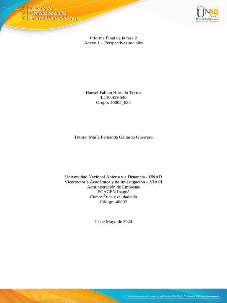 Anexo 1 - Perspectivas Sociales de Hansel Fabian Hurtado Torres | PDF ...