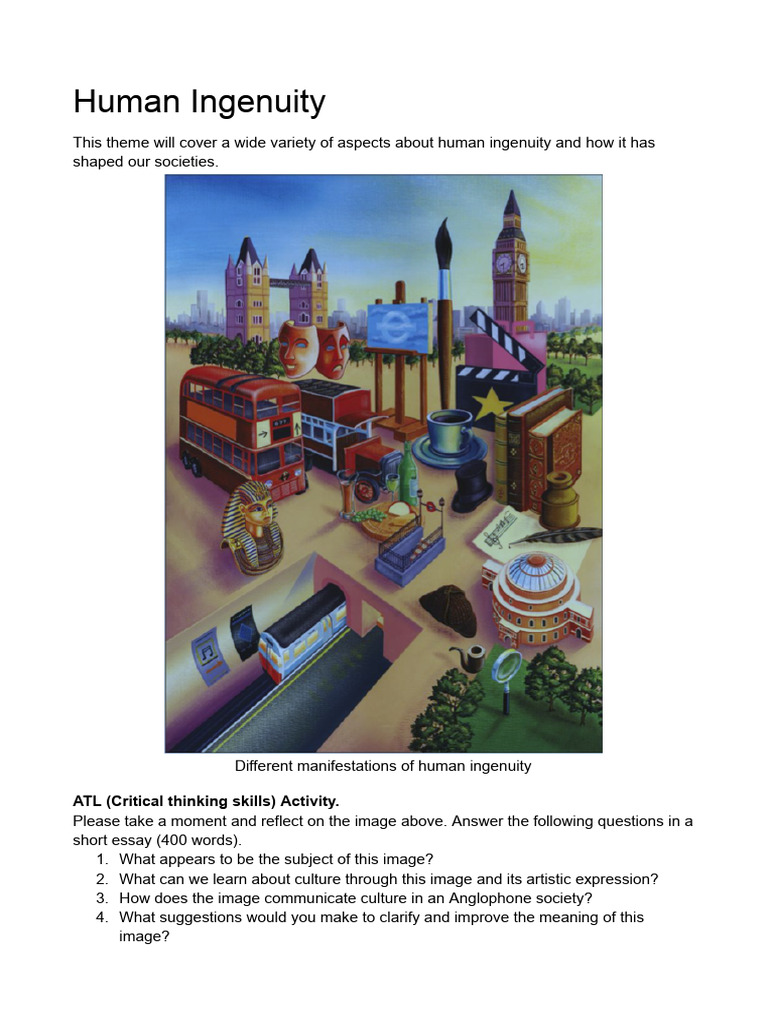 Human Ingenuity ATL Activity | PDF
