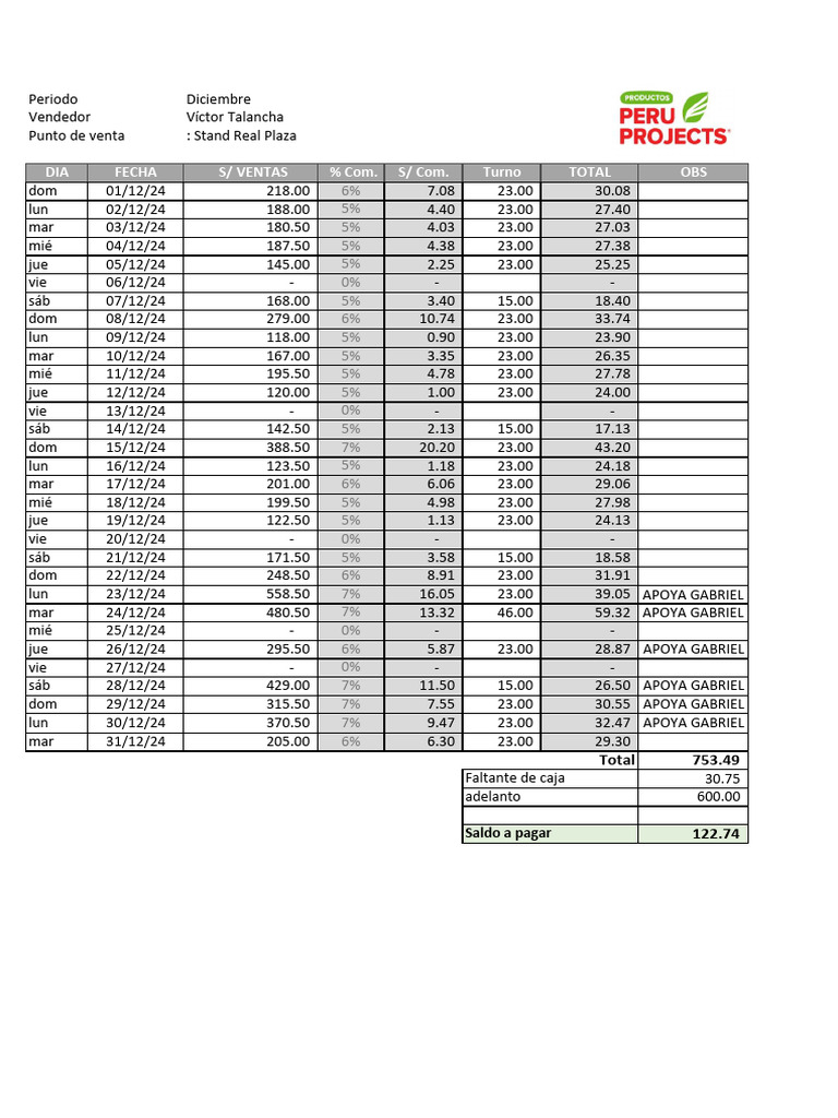 Ejemplo de Boleta de Pago | PDF