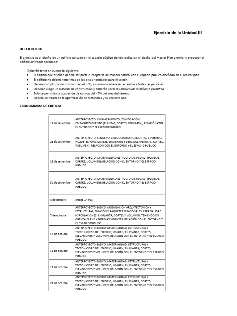 Ejercicio de La Unidad III | PDF | edificio