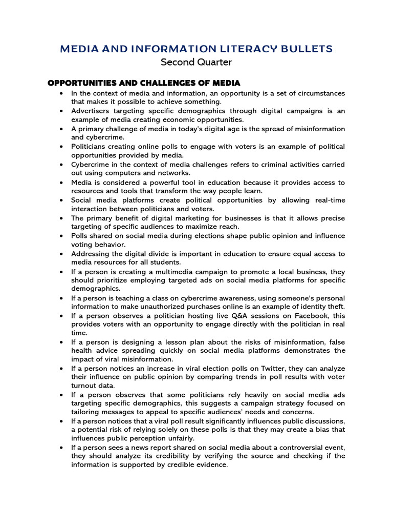Media Literacy: Trends & Challenges | PDF | Multimedia | Popular ...