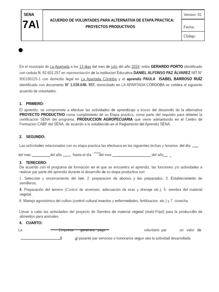 Acuerdos de Voluntad (Paula Barroso) | PDF